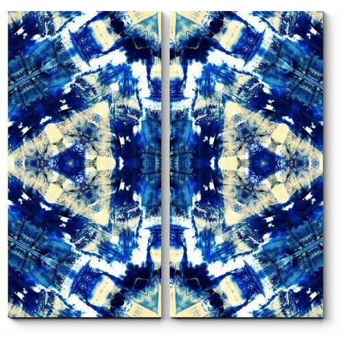Модульная картина Синий узор калейдоскопа 40x40