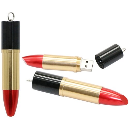 USB Флешка сувенирная подарочная помада красная 32 ГБ