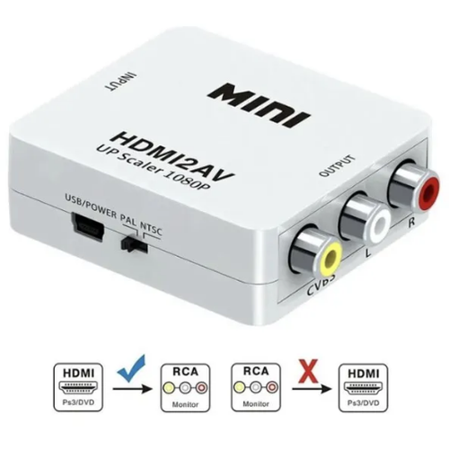 Переходник (модулятор) HDMI (вход)- 3 RCA (выход)