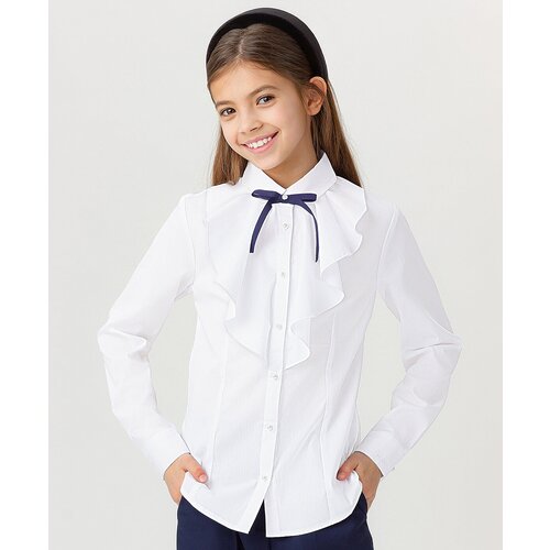 Блуза Button Blue, размер 158, белый