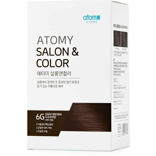 Atomy краска для волос корейская Salon&Color 6G темно-коричневый