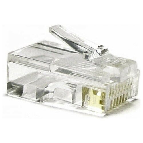 Hyperline Коннектор PLUG-8P8C-UV-C6-100 UTP кат.6 RJ45 прозрачный упак:100шт