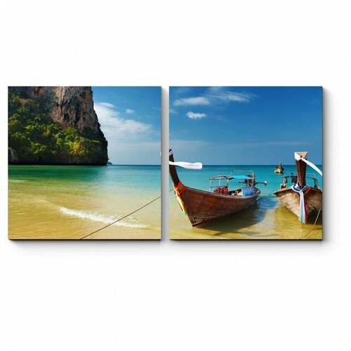 Модульная картина Лодки на пляже в Таиланде180x90