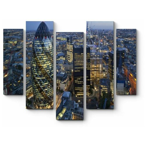Модульная картина Огни делового центра Лондона 101x82