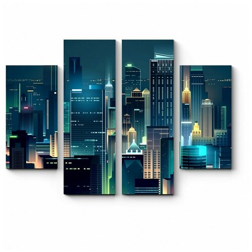 Модульная картина Ночной город80x60