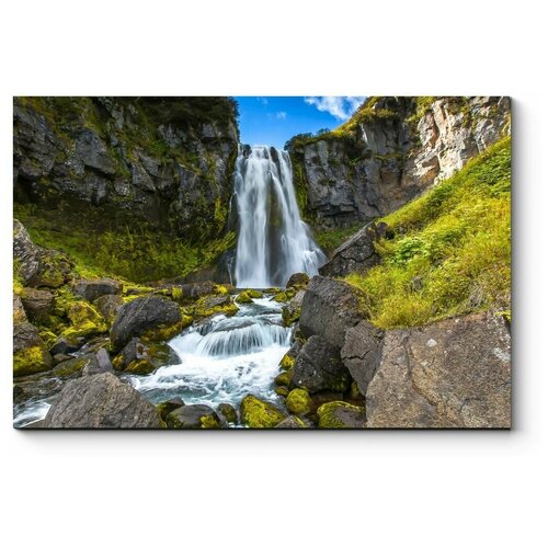 Модульная картина Горный водопад 140x93