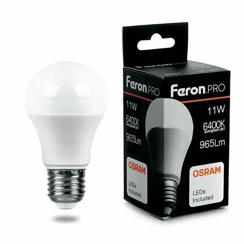 Лампа светодиодная Feron E27 11W 6400K Матовая LB-101110 штук В комплекте