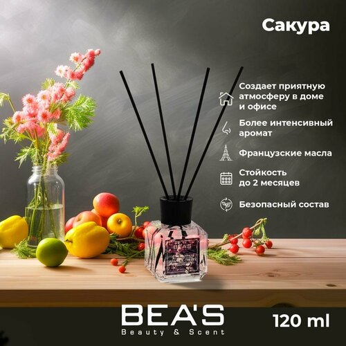 Ароматический диффузор Japanese Cherry Японская Вишня Сакура ароматизатор диффузор для дома с палочками 120 мл