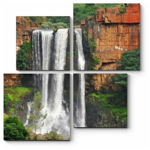 Модульная картина Потрясающий водопад, Мпуланга, Южная Африка130x130