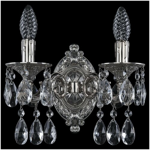 Настенный светильник Bohemia Ivele Crystal 7102B11/2/125 A Ni, E14, 80 Вт, кол-во ламп: 2 шт., цвет арматуры: никель