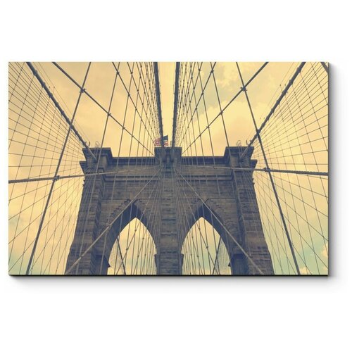 Модульная картина Винтажный Бруклинский мост 110x73