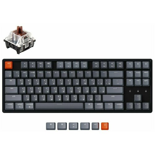 Клавиатура Keychron K8, Bluetooth, RGB, Gateron Brown Switch, Black gray