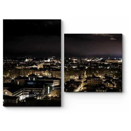 Модульная картина Ночная панорама Рима 90x68