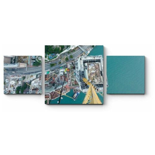 Модульная картина Гонконг с головокружительной высоты90x39