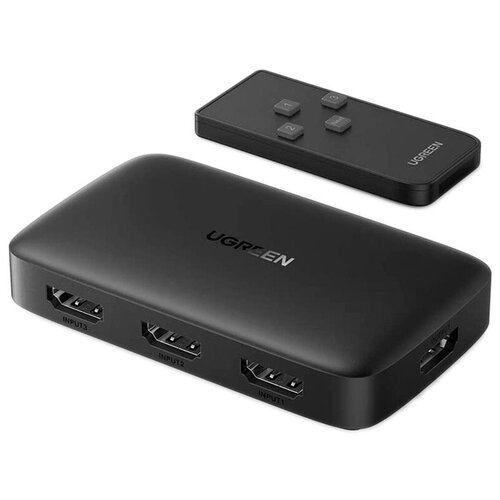 Сплиттер Ugreen CM332 HDMI Switcher 3 In 1 Out 4K@30HZ Grey 80125