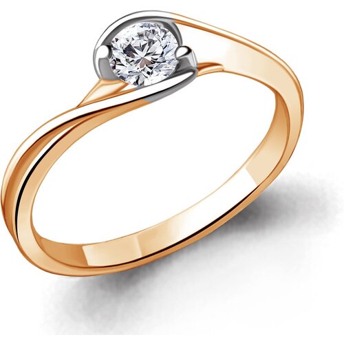 Кольцо Diamant online, золото, 585 проба, кристаллы Swarovski, размер 16