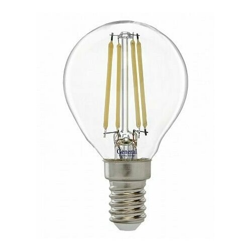 Лампа светодиодная филамент GLDEN-G45S-7W-230V-E14-2700K (6шт) General