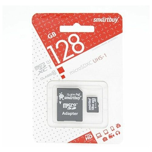 128GB MicroSD SmartBuy Class 10 UHS-I + SD адаптер (SB128GBSDCL10-01)
