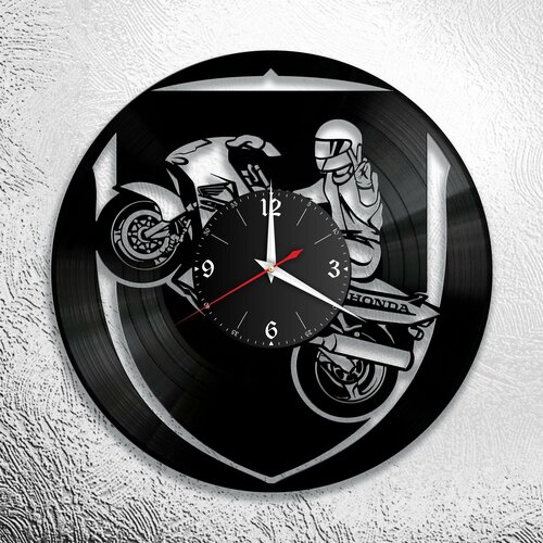 Настенные часы из виниловой пластинки с изображением мотоцикла Honda