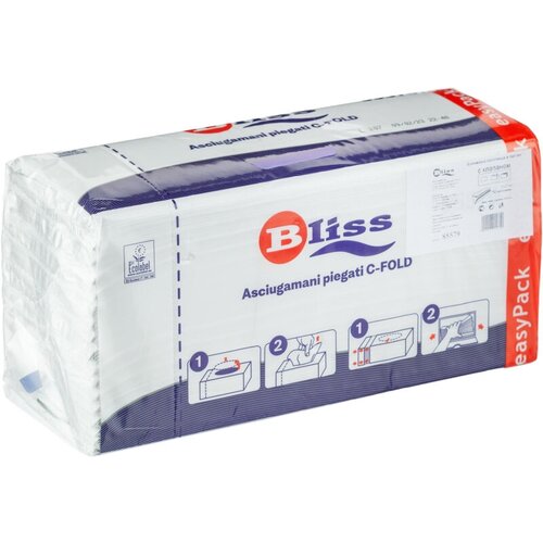 Полотенца бумажные д/дисп. BLISS С-слож 2сл бел с клапаном 153л/уп 85579