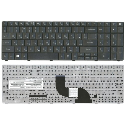 Клавиатура для ноутбука Packard Bell EasyNote TE11HC черная, версия 2