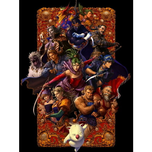 Плакат, постер на холсте Final Fantasy/игровые/игра/компьютерные герои персонажи. Размер 21 х 30 см