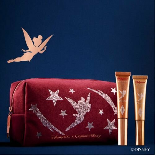 Набор жидких хайлайтеров Disney100 х Charlotte Tilbury Magic glow & Makeup Bag Duo, pink/spotlight