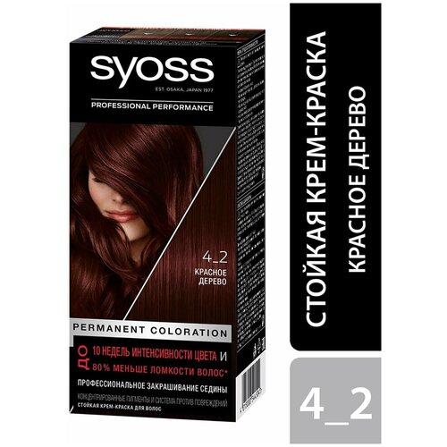 Крем-краска для волос Syoss Color 4-2 Красное дерево 115мл 3 шт