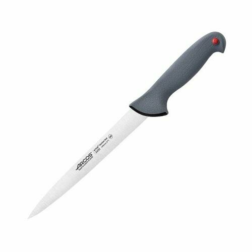 Нож для филе "Колор проф", сталь нерж, полипроп, длина 33/19см, серый, металлич.