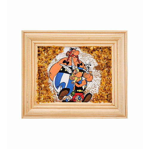 Картина Астерикс и Обеликс (с янтарной крошкой) дер. рамка 7х9 AMB-55/22 113-7012519
