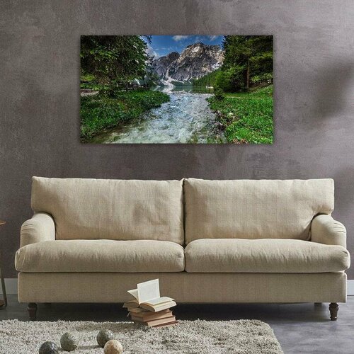 Картина на холсте 60x110 LinxOne "Деревья горы Seekofel" интерьерная для дома / на стену / на кухню / с подрамником