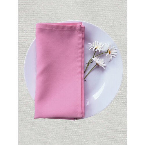 Салфетки декоративные тканевые для сервировки стола (розовый) набор 6 штук 45х45
