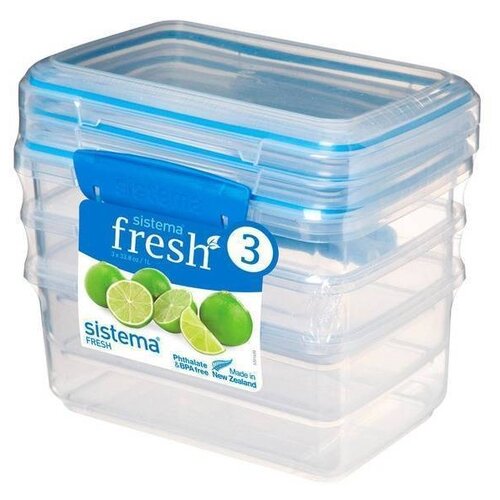 Sistema Набор контейнеров Fresh 921613/951613, 17.5x11.7 см, синий