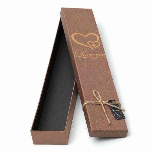 Коробка подарочная "Love You", коричневая