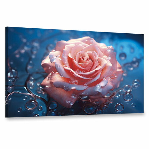 Интерьерная картина 100х60 "Розы в море нежности"