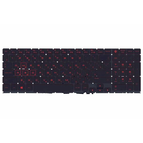 Клавиатура для HP Omen 15-dc0011ur ноутбука с красной подсветкой