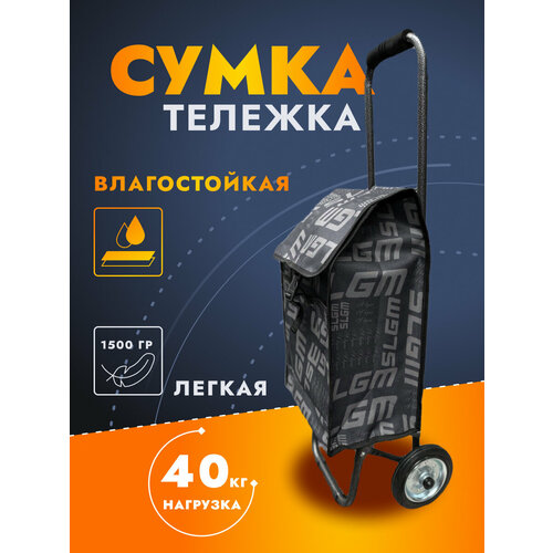 Сумка-тележка , 30 л, 35х93х20 см, черный, синий