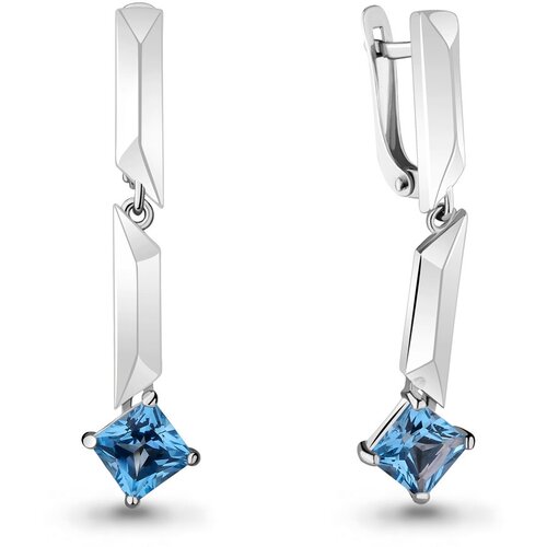 Серьги Diamant online, серебро, 925 проба, топаз, длина 3.8 см