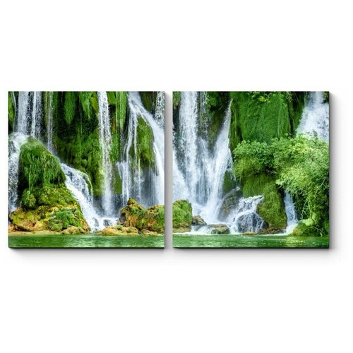 Модульная картина Водопад Кравице 40x20