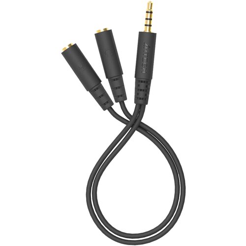 Кабели и шлейфы A4Tech Адаптер аудио A4Tech AD-3P 2xJack 3.5 (f)/Jack 3.5 (m) 0.2м. черный