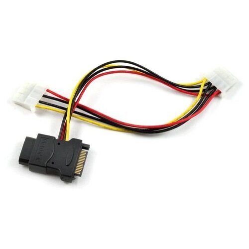 Аксессуар Кабель питания-разветвитель Greenconnect MOLEX 4pin - 2 x SATA 15pin GC-ST205