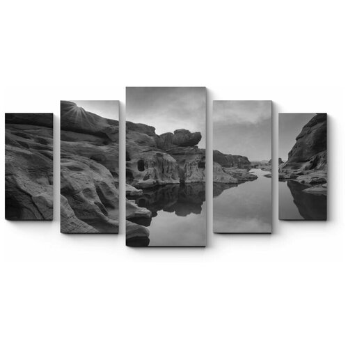 Модульная картина Каньон в черно-белых тонах 160x88