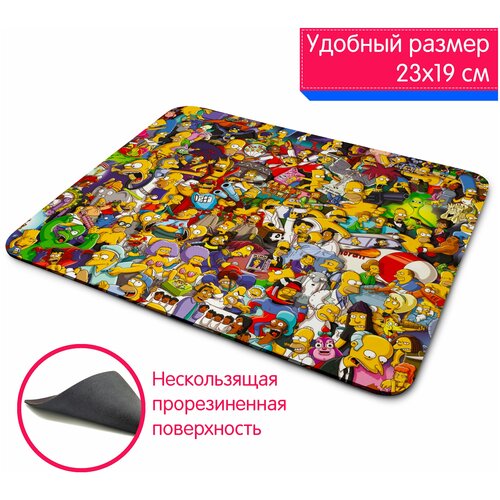 Большой игровой компьютерный коврик для мыши рисунок Симпсоны