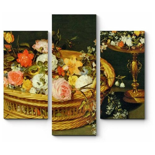 Модульная картина Корзинка с розами60x54