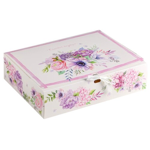Коробка подарочная Дарите счастье Счастья в душе, 31х9х24.5 см, белый