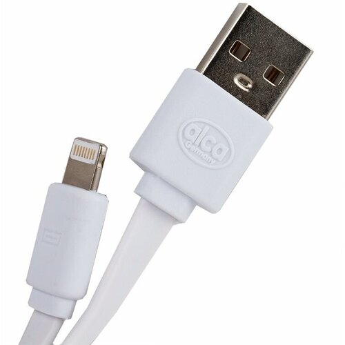 Кабель - провод для зарядки смартфона и других устройств, плоский USB 2.0 / Apple Lightning , белый