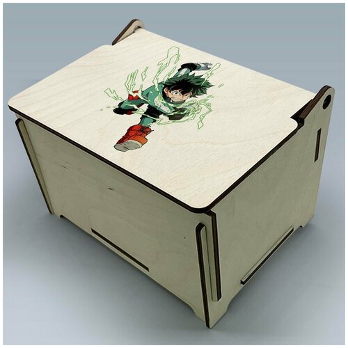 Подарочная коробка шкатулка с крышкой на петлях УФ рисунок размер 16,5x12,5 см аниме моя геройская академия - 288