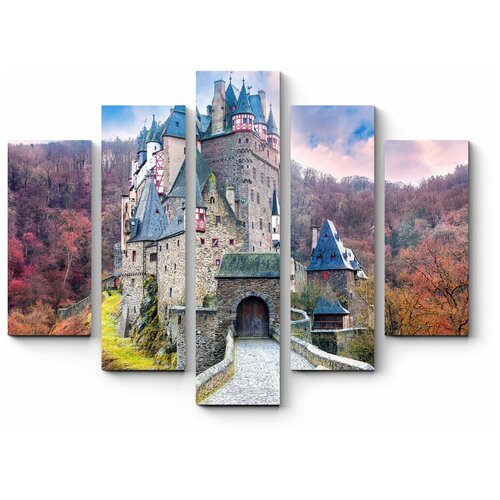 Модульная картина Сказочный замок в горах 105x84