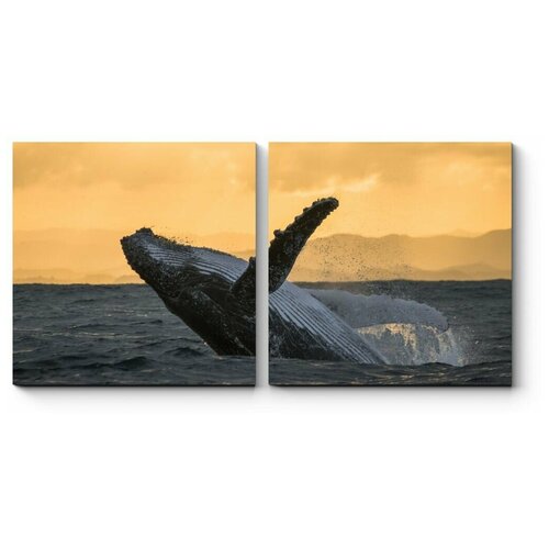 Модульная картина Величественный кит 80x40