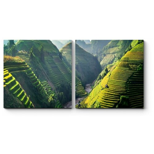 Модульная картина Вьетнамские рисовые поля в горах 60x30